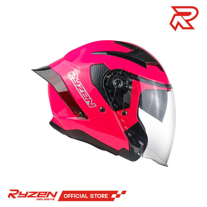 RYZEN ZX-700R Plain Half-Face Dual Visor Helmet (Clear Lens) | Lazada PH