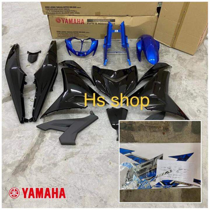 Y15ZR Y15 V2 COVERSET COVER SET STORM BLUE BIRU HITAM BLUE BLACK 100% ...