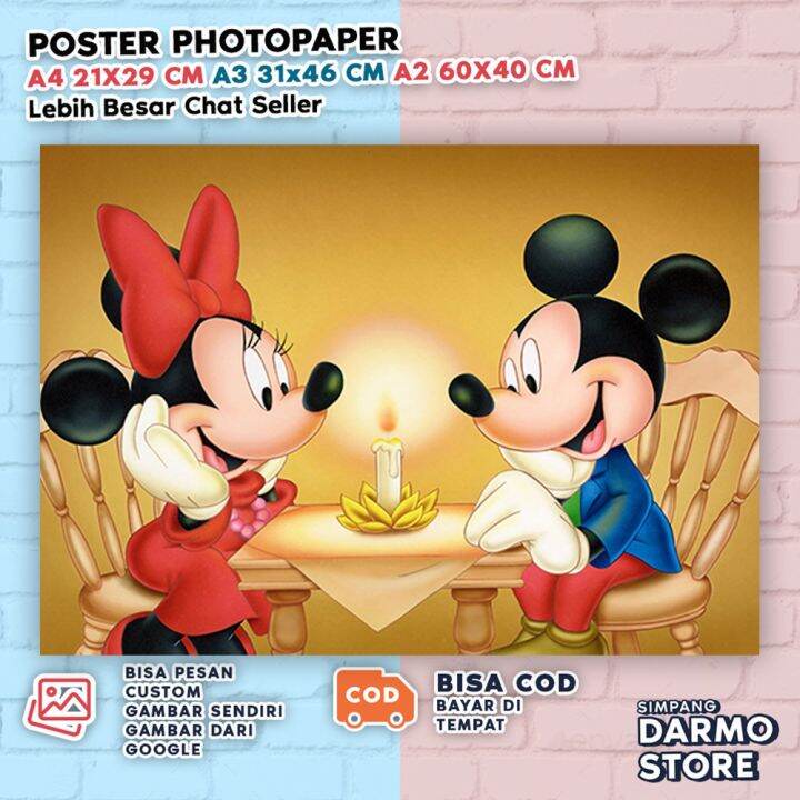 Poster Mickey Mouse Kartun Hiasan Dinding Anak Miki Mos si Tikus ...