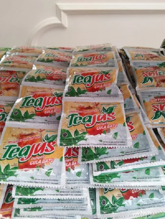 TEA JUS Gula Batu Minuman Teh Serbuk Instan 10pcs x 8gr Tea Jus Gula ...