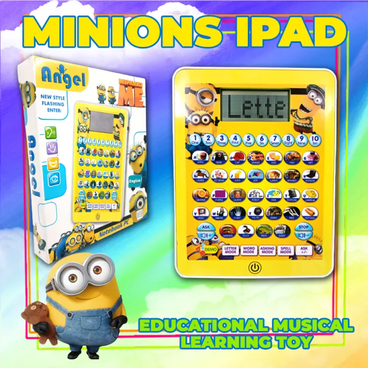 Minions Toys Ipad High Quality Educational Musical Learning Toy Battery ...