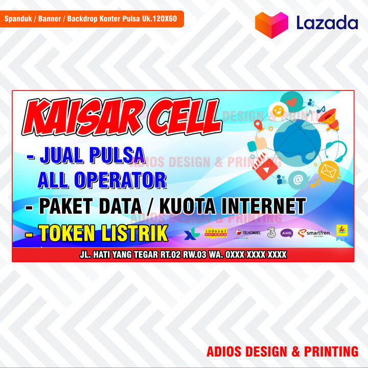 spanduk banner etalase konter pulsa / spanduk konter hp / banner konter ...