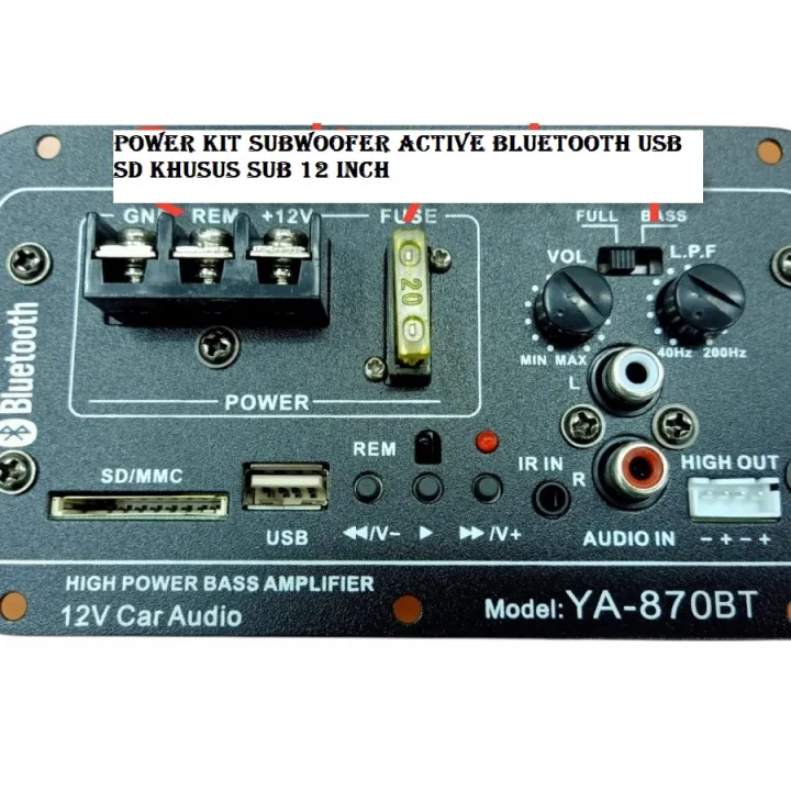 Power kit subwoofer Active Bluetooth Usb sd Khusus Sub 12 inch | Lazada ...