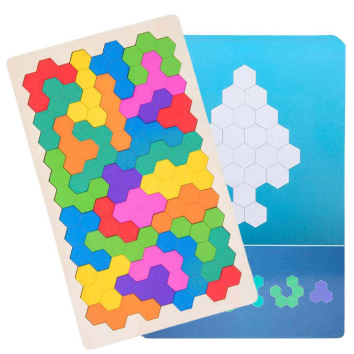 Tangrams Puzzle Brain Teaser Puzzles for Kids Shape Puzzle Hexagon ...