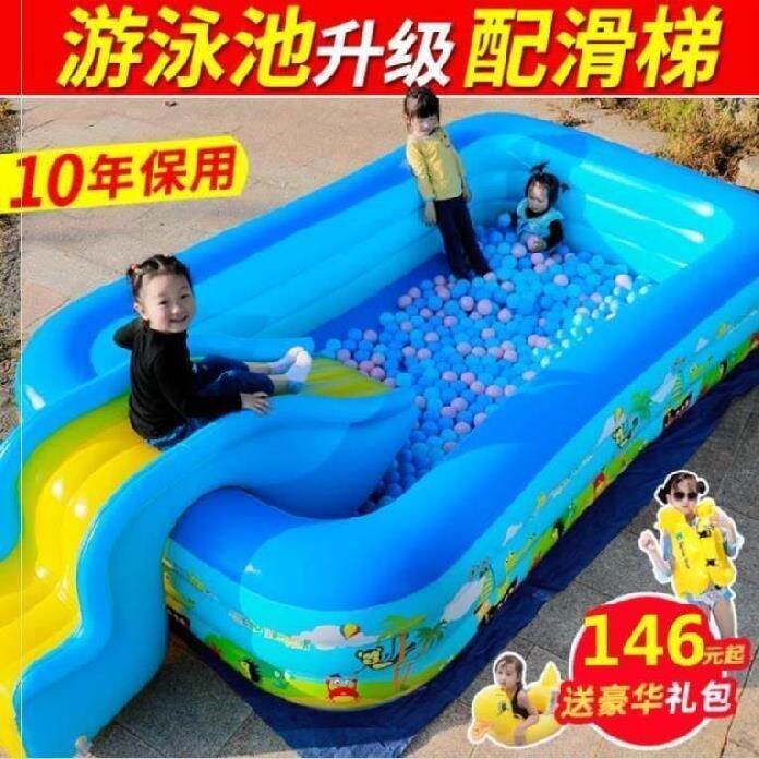 Big boy's family is 5 years old, stair inflatable slide, swimming pool ...