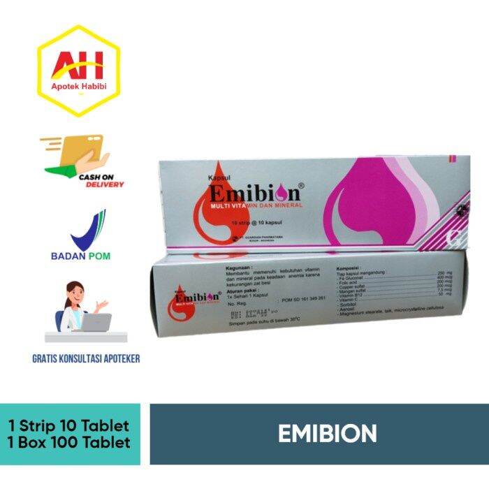 EMIBION EMI BION BOX 100 TABLET OBAT ANEMIA KURANG DARAH | Lazada Indonesia