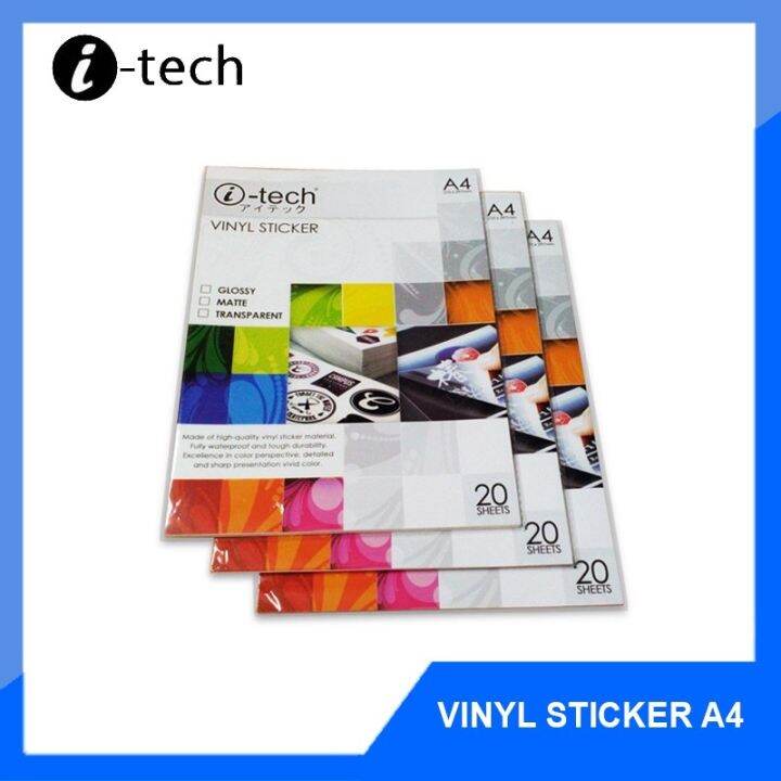 Itech Printable Sticker MAtte / Glossy 20Sheets/Pack A3 A4 Size | Lazada PH