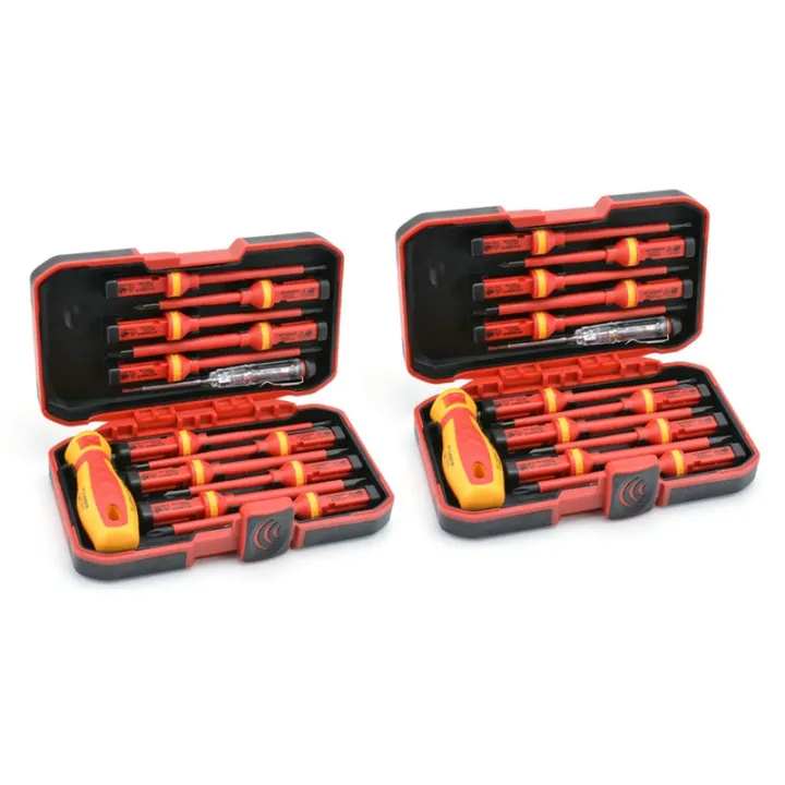 26 Pcs VDE Insulated Screwdriver Set CR-V High Voltage 1000V Magnetic Phillips Slotted Torx ...