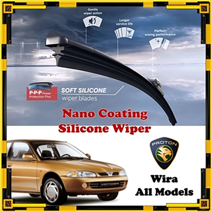 Proton Wira - Nano Coating Soft Silicone Car Wiper Blades - 1 Pair / Pengelap ( All Models ...