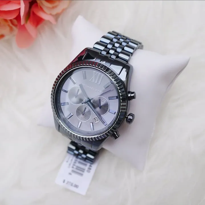 MK8480 Michael Kors Lexington Chronograph Blue Ion-plated Men's Watch ...