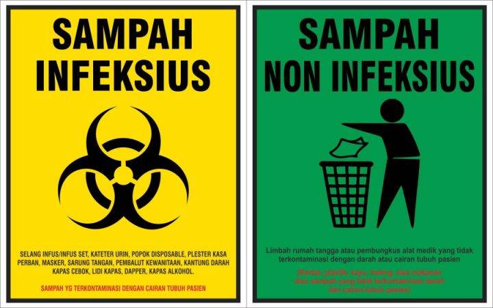 STIKER VINYL SAMPAH INFEKSIUS DAN NON INFEKSIUS | Lazada Indonesia