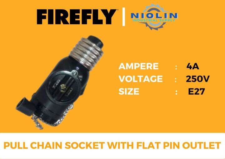 FIREFLY Pull Chain Socket w/ Flat Pin Outlet | Lazada PH