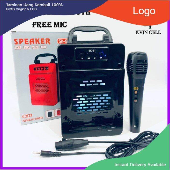 Speaker Bluetooth Portable LED Bass Polytron Aktif Laptop Karaoke mini ...