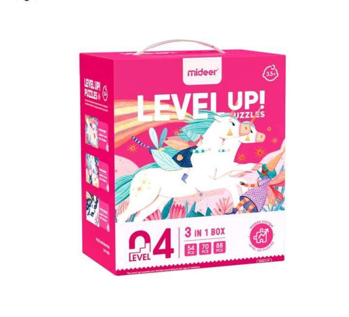 Mideer - Level Up! Puzzle -Level 4 3 in1 จิ๊กซอว์ยูนิคอร์นสุดหรรษา | Lazada.co.th
