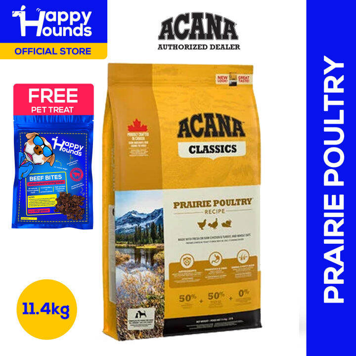 Acana Prairie Poultry 11.4kg NEW PACKAGING Dog food -Happy Hounds ...