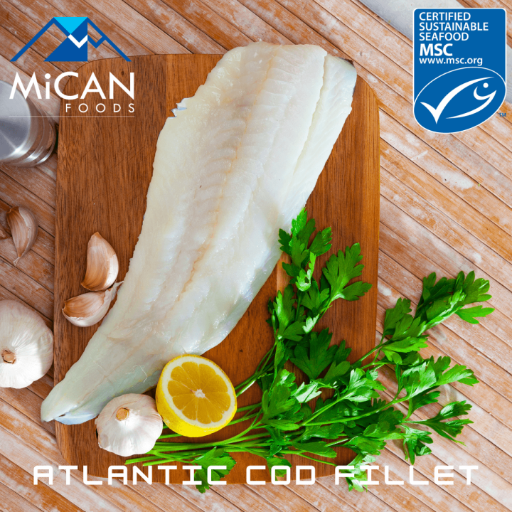 MiCAN FOODS Atlantic Cod Fish Fillet [ Norway, Skin On, 2 pcs ...