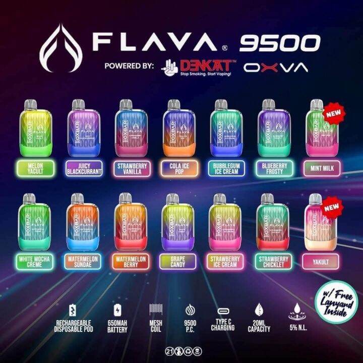 FLAVA Oxbar 9500 Puffs Rechargeable Disposable Vape Pod 9.5k | Lazada PH