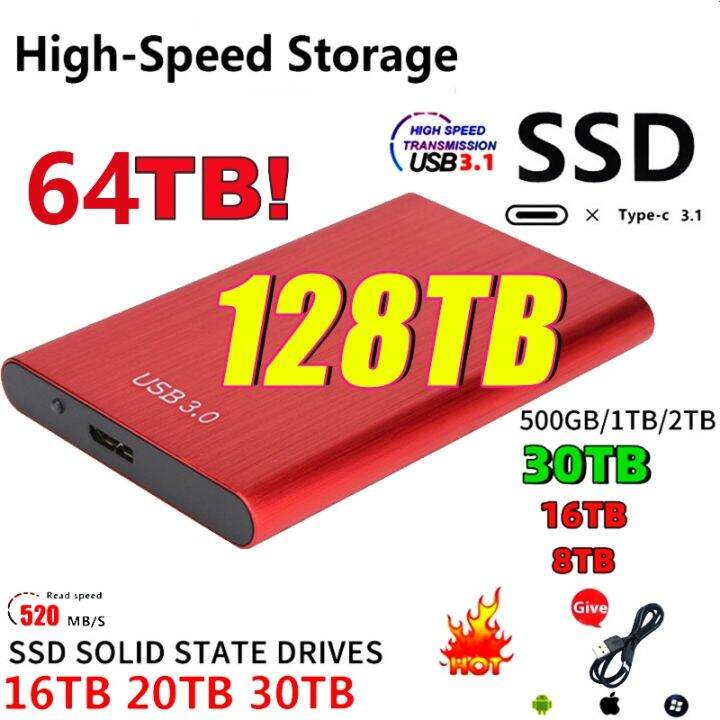 High speed 2TB 4TB External Hard Drive 8TB 12TB 16TB Protable SSD USB3 ...