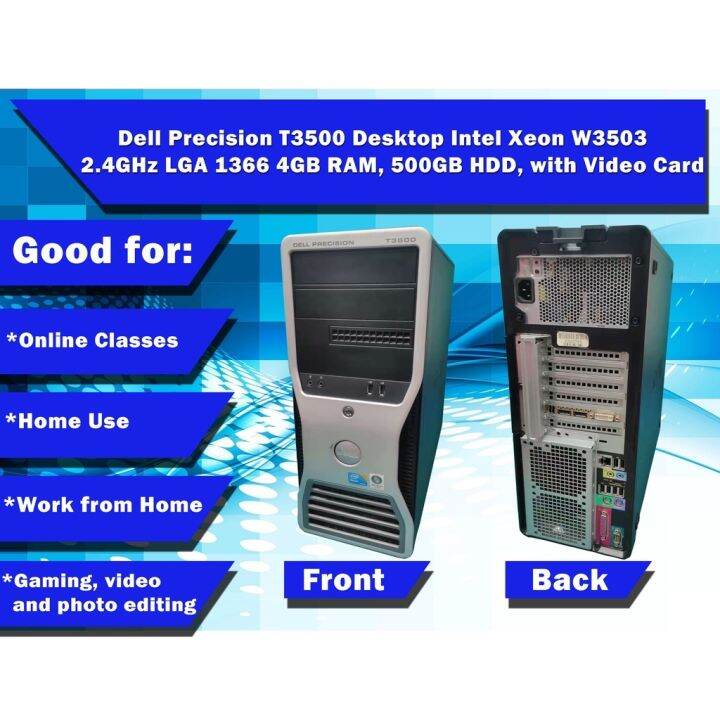 Dell Precision T3500 Desktop Intel Xeon W3503 2.4GHz LGA 1366 4GB RAM ...