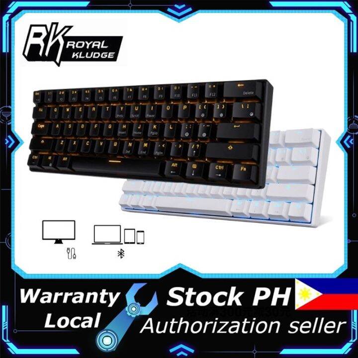 Royal Kludge RK61 Wireless Bluetooth Keyboard Mechanical blue Backlight Gaming Office Keyboard ...