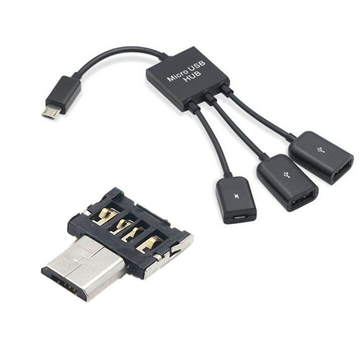 BEAUTYBIGBANG 3 In 1 Micro USB OTG Hub Extender Adapter for Smartphone ...