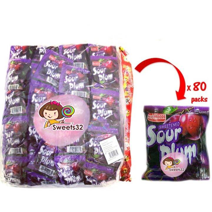 80packs Sweetened Sour Plum / Prune Biji Childhood Snack Jajan Prune ...