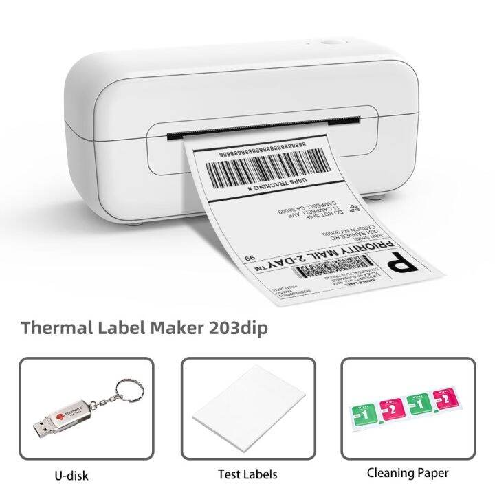 Thermal Label Printer Set Commercial Desktop Label Printer 203Dpi 150Mm ...