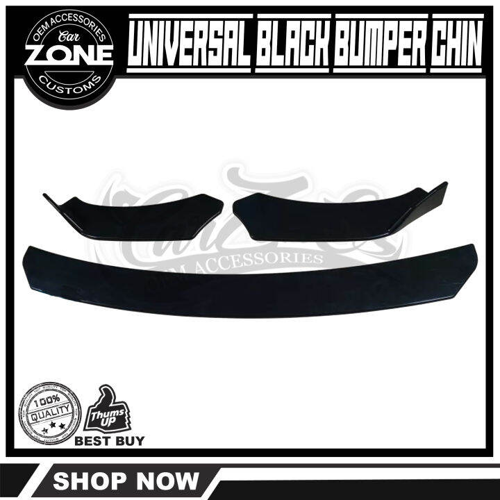Universal Front Bumper Lip Chin Front Diffuser (Black) | Lazada PH