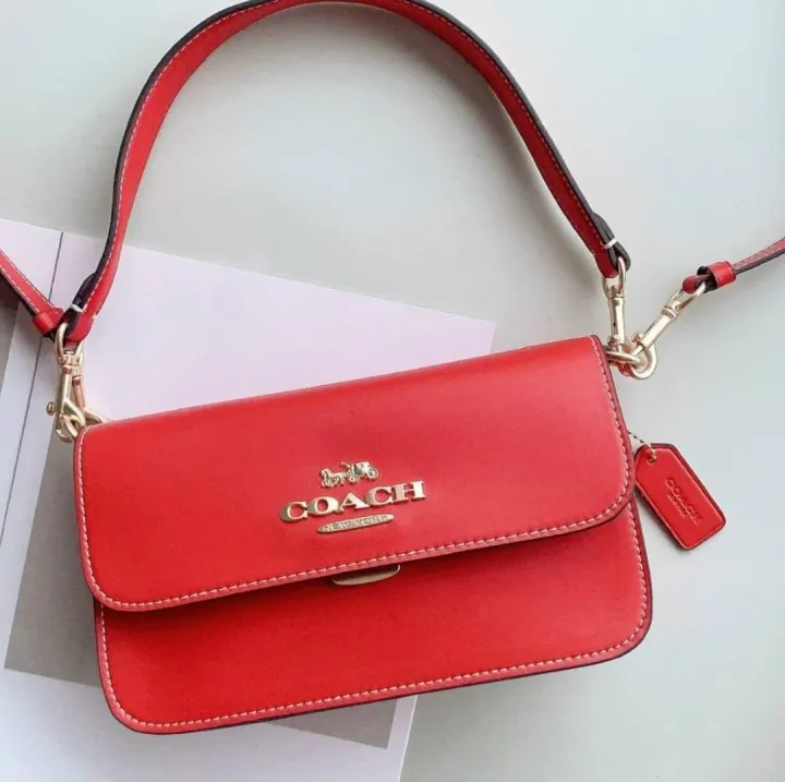 Coach CA174 Brynn Shoulder Bag In Refined Calf Leather - Red | Lazada PH