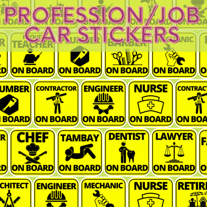 Square Profession Job on Board Stickers For Cars Motorcycle Waterproof ...