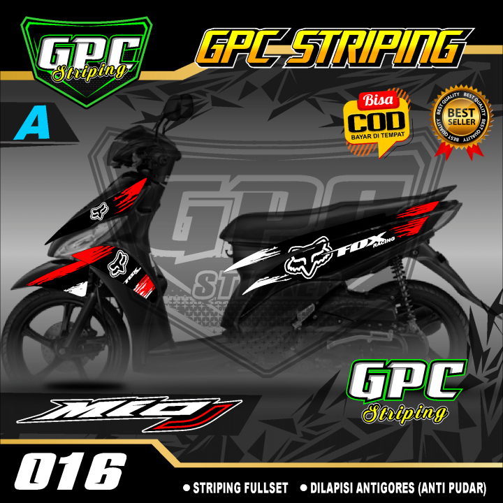 Sticker Striping MIO J 016-Stiker Variasi List Motor Desain Skull GPC ...