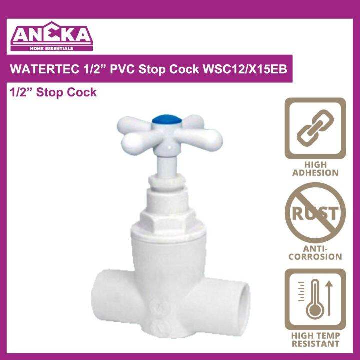 WATERTEC 1/2 PVC Stop Cock Valve Bathroom Accessories Water Heater ...