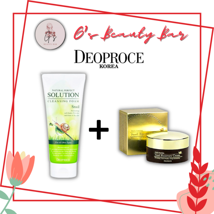 DEOPROCE Natural Perfect Solution Cleansing Foam Snail 170g + Deoproce ...