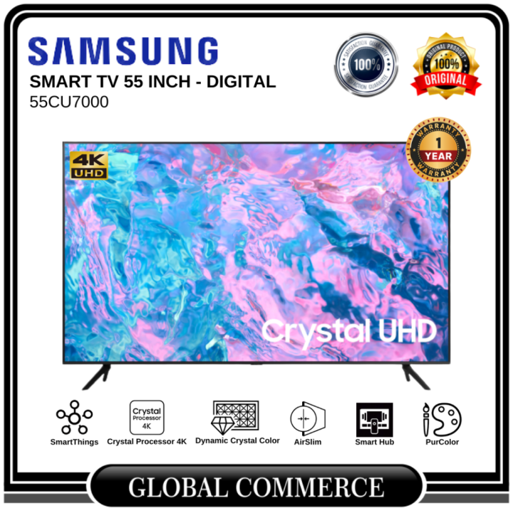 Samsung 55CU7000 Crystal 4K UHD SMART TV 55 Inch UA55CU7000KXXD ...