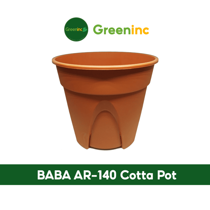 BABA AR-140 Cotta Flower Pot Plastic Pot (W: 14cm x B: 9cm x H: 12cm ...