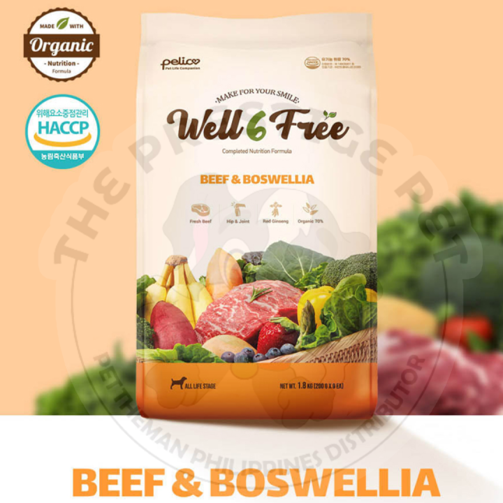 KOREAN DOG DRY FOOD PELICO BEEF AND BOSWELLIA FLAVOR 5.6KG (200G ...