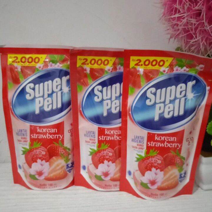 Super Pell Korean Strawberry 100 ml / Superpell strawberry Pembersih lantai Eceran 2000 termurah ...