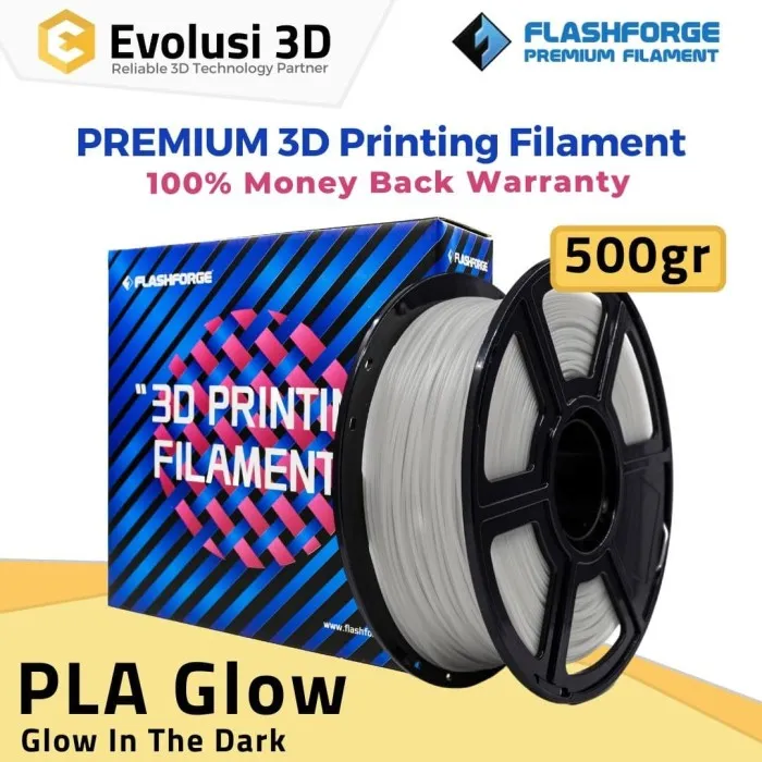 Flashforge PREMIUM PLA Glow 500gr | 1.75mm Filament Glow In The Dark | Lazada Indonesia