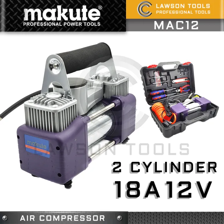 Lawson Makute Air Compressor/Charge Pump 2 Cylinder 12V 18A Mac12 ...