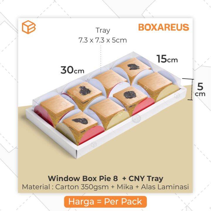 Dus Mika Imlek Pie Packaging CNY Dus Sekat 8 Egg Tart Dus Kue | WB Pie ...