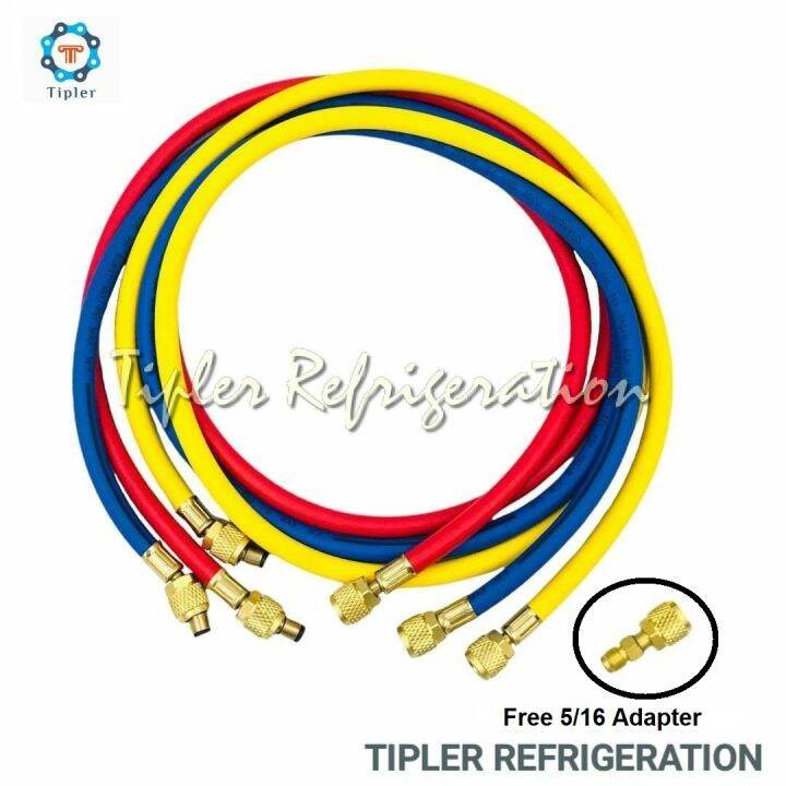 Refrigerant Hose 1 meter (R22/R134a/R407/R410a/R32) With 5/16 Adapter ...