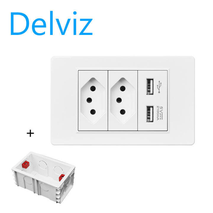 DELVIZ Brazil power node, 120MM * 72MM type Brazilian wall socket ...