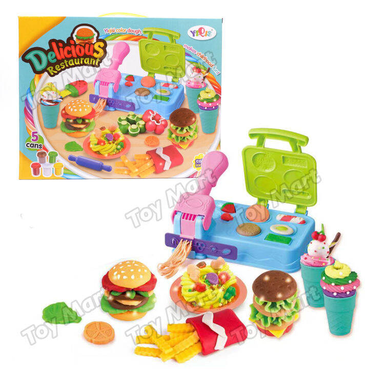 Delicious Restaurant Fast Food Clay Set for Kids Fast Food Burger ...