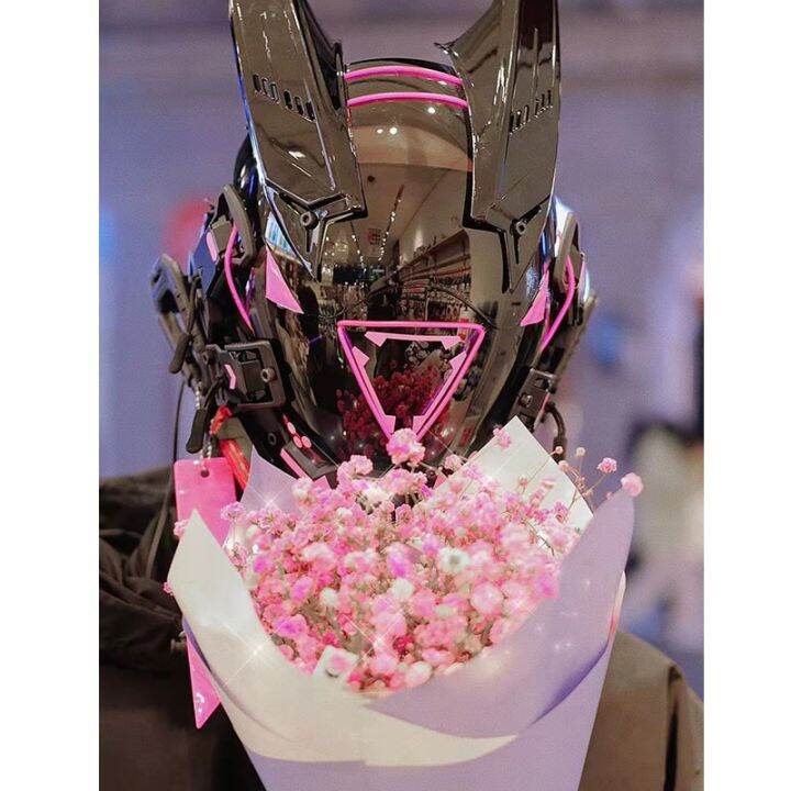 Triangular Cold Light Cyberpunk Mask Mask Cosplay Sci-Fi Equipment ...