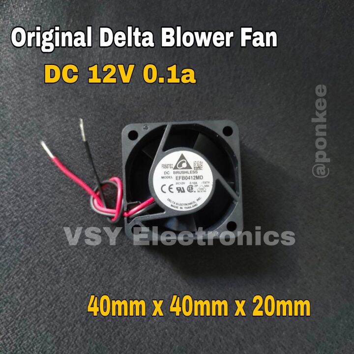 Original Delta Medium Speed Silent 12v dc 0.1a Brushless Blower Fan 40mm x 40mm x 20mm | Lazada PH
