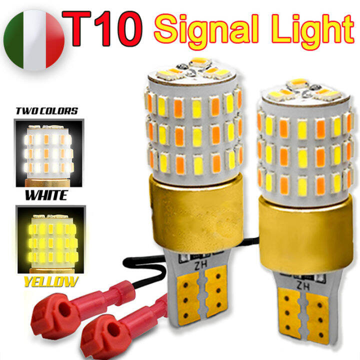 1 Pair T10 Dual Contact Signal Light Motorcycle Dual Color Park Lights ...