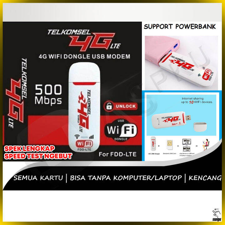 Modem Wifi USB 4G LTE Portable Internet Penghubung Penyambung Konektor ...