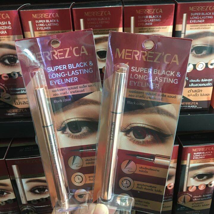 Merrezca Super Black & Long-Lasting Eyeliner เมอเรซกา ซุปเปอร์แบล็ค ...