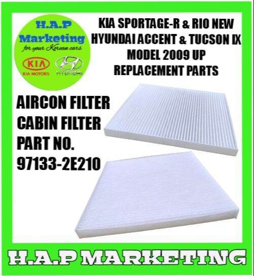 CABIN FILTER OR AIRCON FILTER FOR KIA SPORTAGE, KIA RIO NEW, HYUNDAI ...