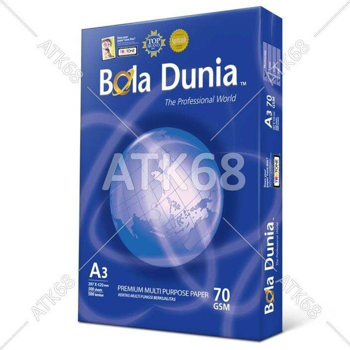 KERTAS HVS BOLA DUNIA A3 70GR GRAM | Lazada Indonesia